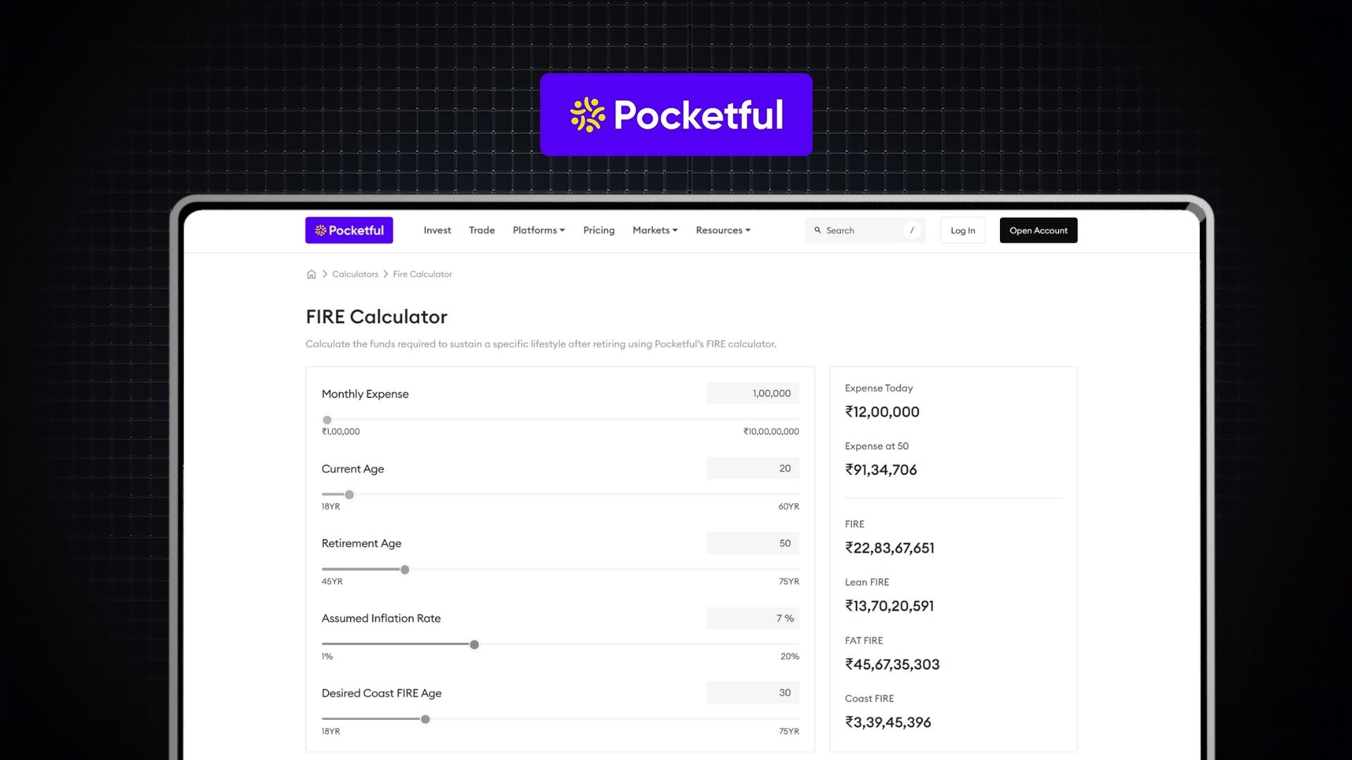 FIRE Calculator - Calculate Your Early Retirement Corpus