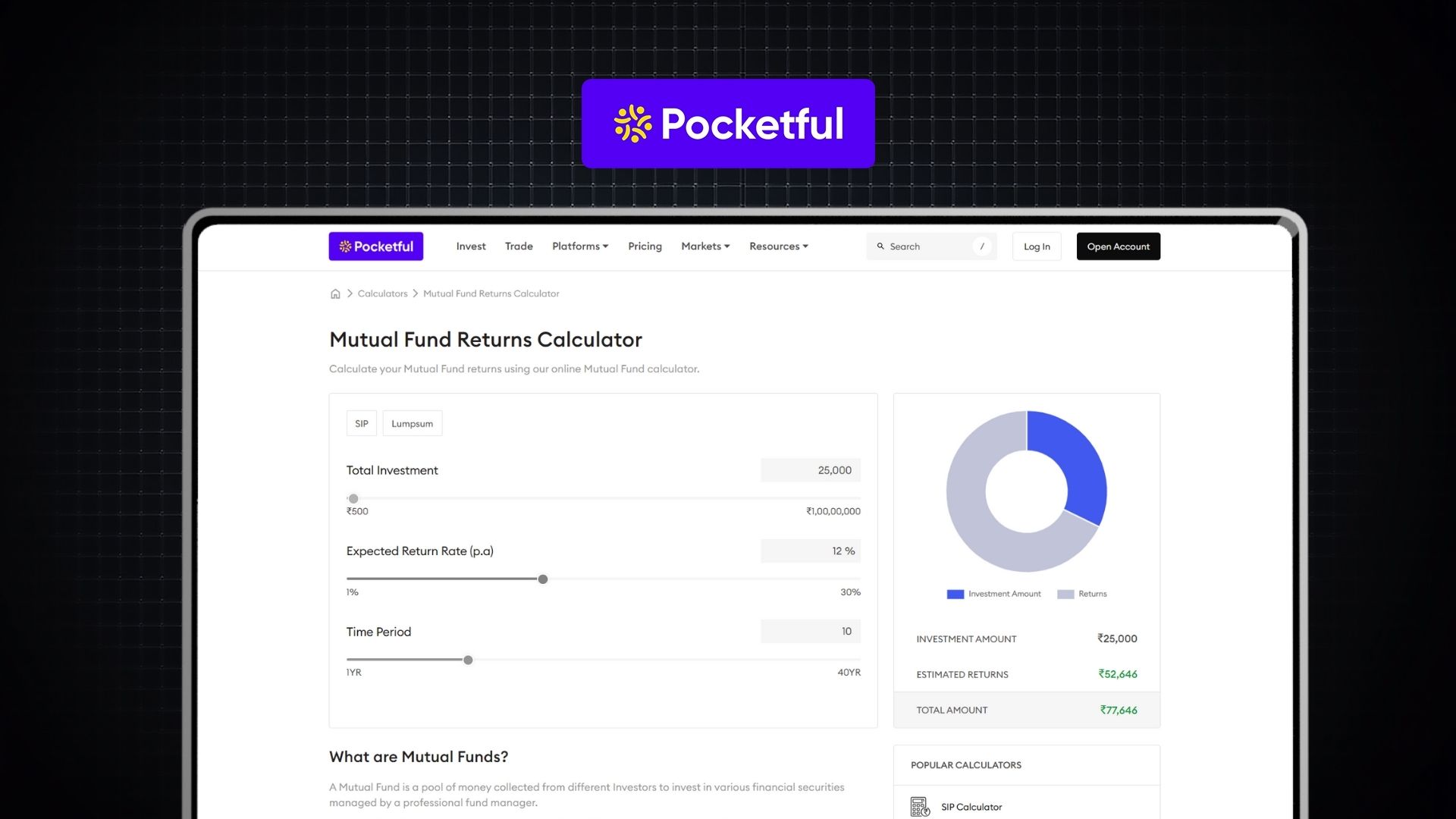Mutual Fund (MF) Return Calculator Online India - Pocketful
