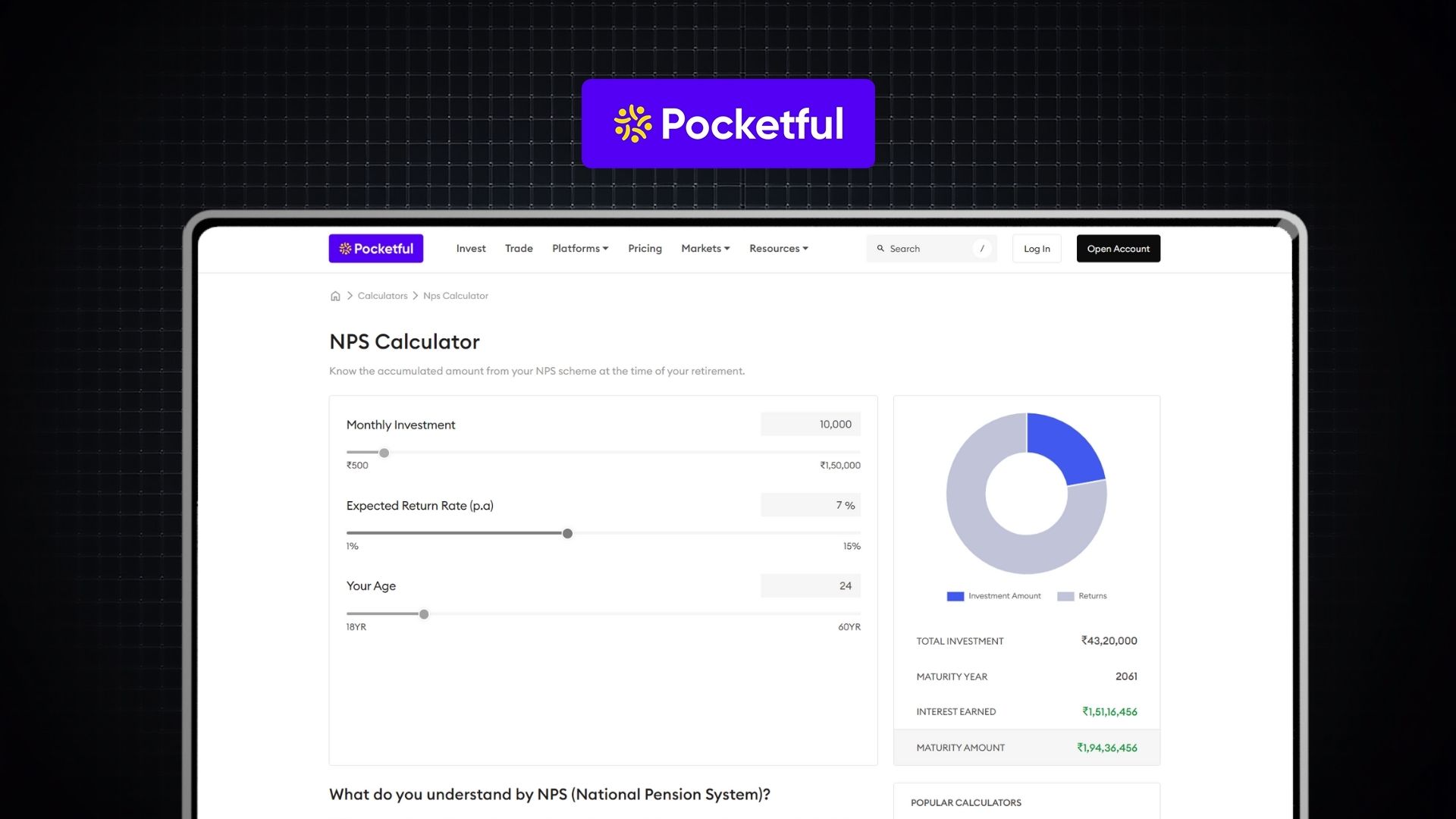 NPS Calculator Online India - Pocketful