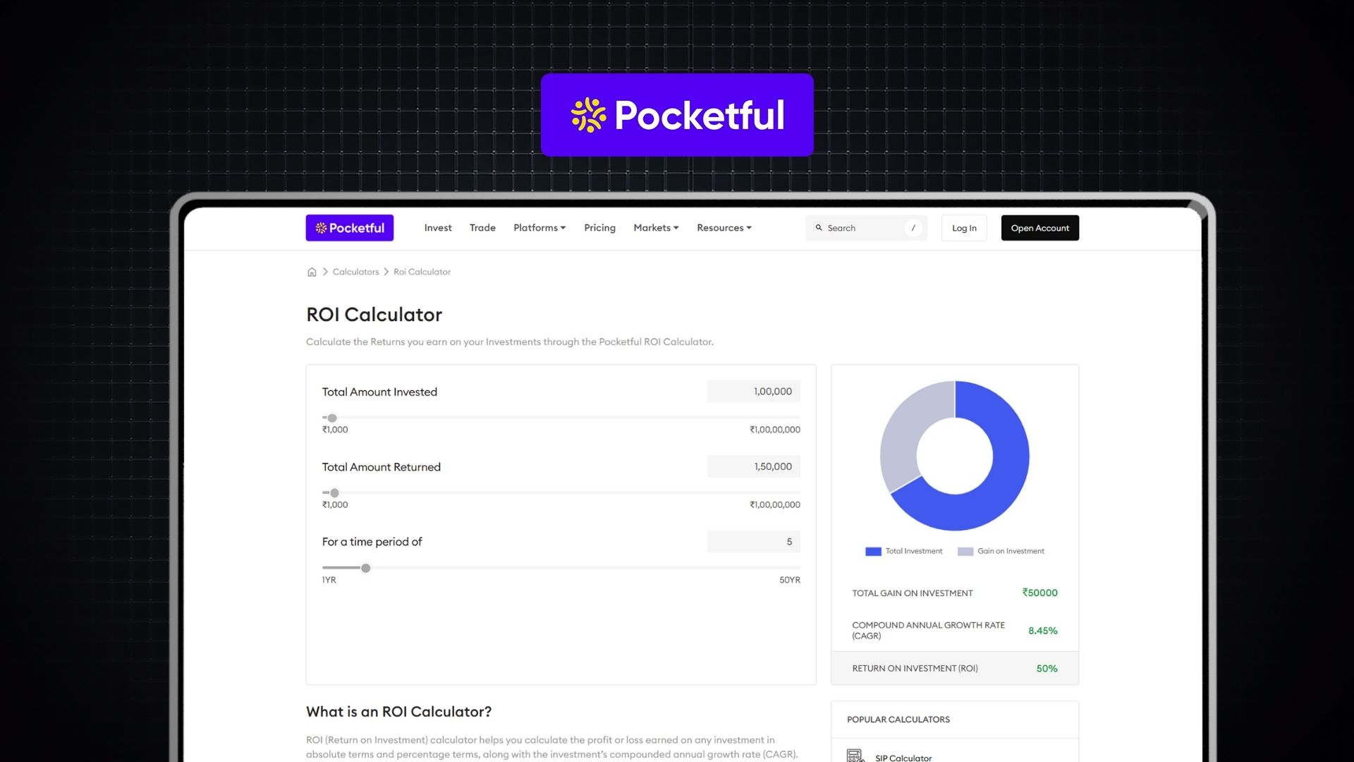 Return on Investment Calculator | Pocketful