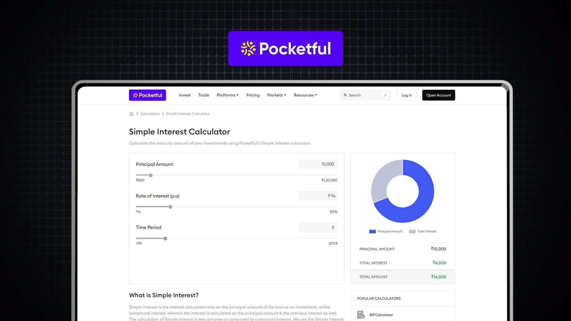 Online Simple Interest Calculator - Pocketful Online Simple Interest Calculator - Pocketful
