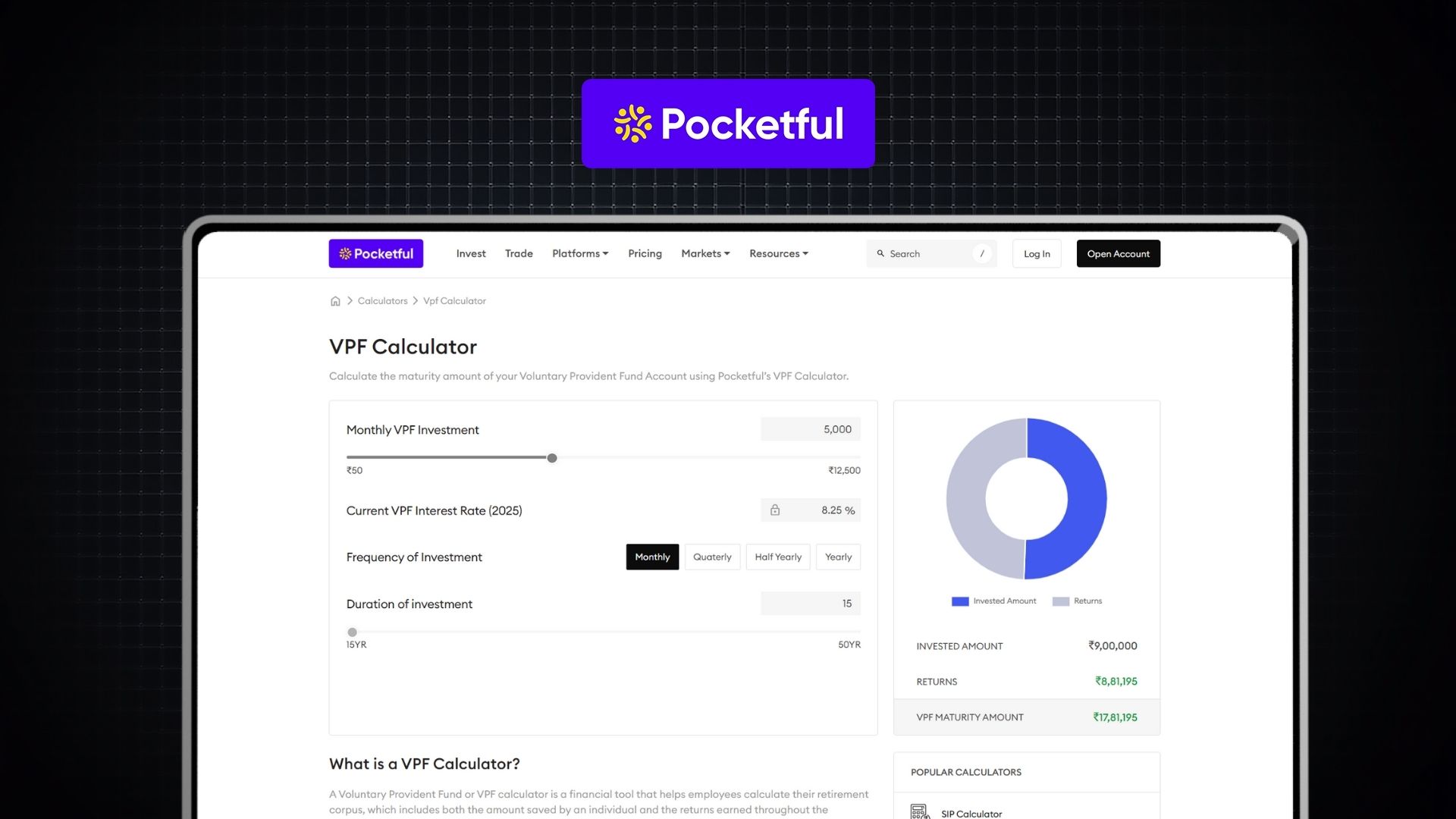 VPF Calculator: Calculate VPF Maturity Amount Online
