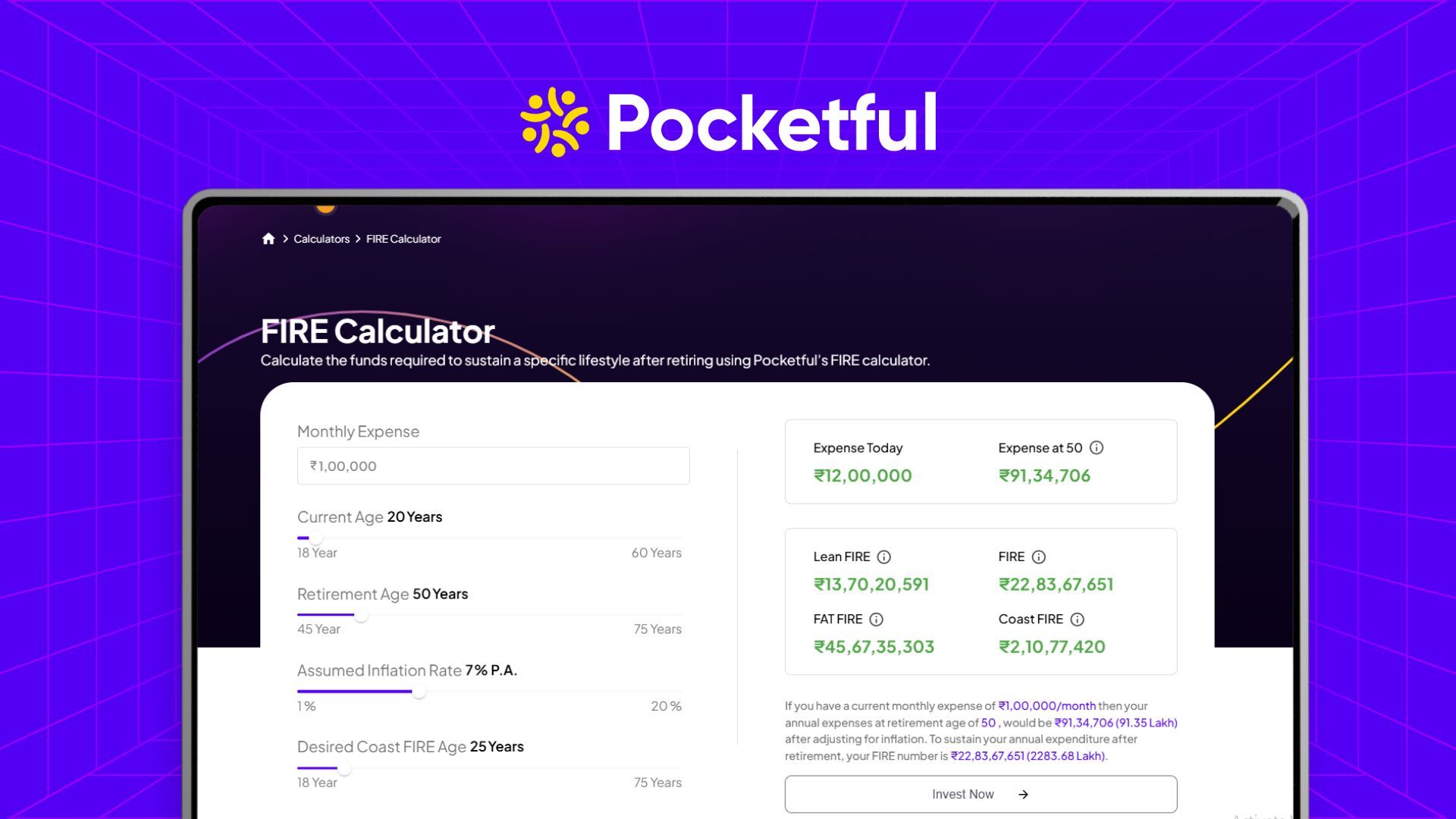 FIRE Calculator - Calculate Your Early Retirement Corpus